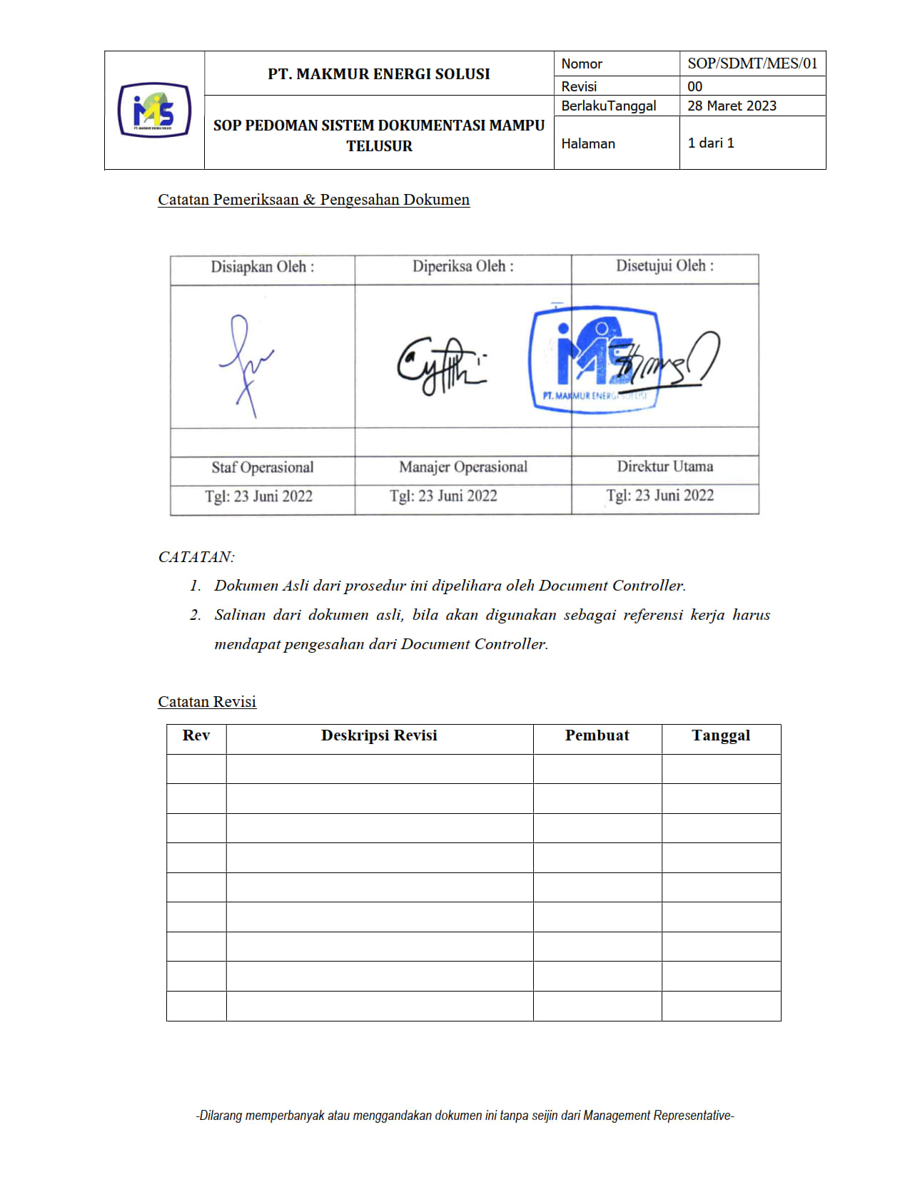 Standar Operasi Prosedur | Makmurenergisolusi.com